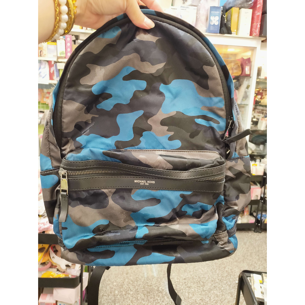 再降價...*MICHAEL KORS水藍色尼龍後背包-33*30CM- 男生 MK包 | 蝦皮購物