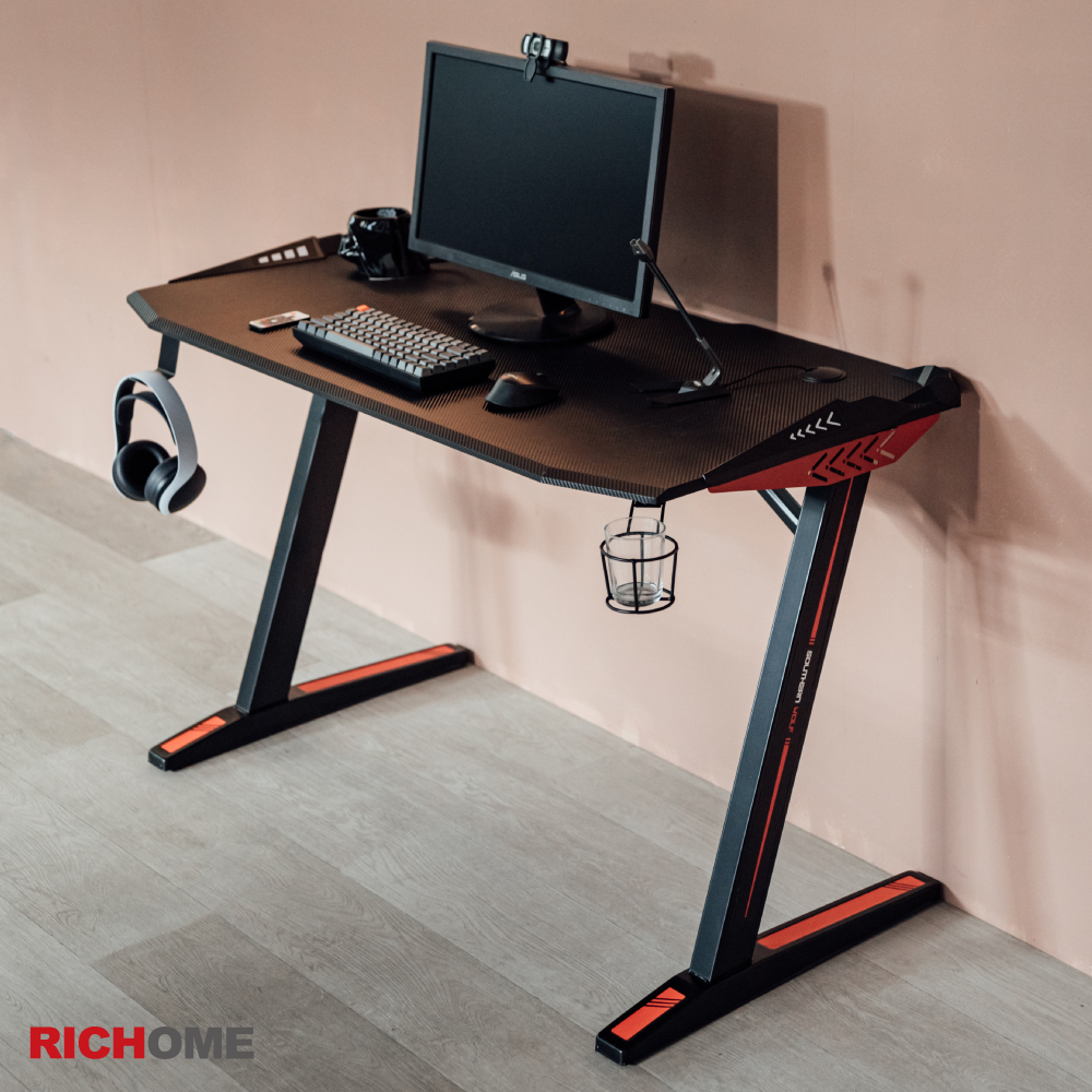 RICHOME 福利品 DE-302 紅爵士電競桌 送滑鼠墊 電競桌 辦公桌 電腦桌 工作桌 主管桌 職員桌 書桌 | 蝦皮購物