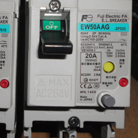 富士Fuji 漏電斷路器EW32AAG EW50AAG EW32AFC EW50AFC 2P 5-50A | 蝦皮購物