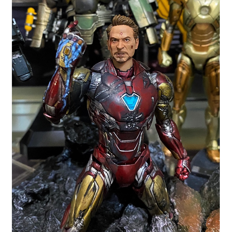shf mafex 鋼鐵人mk85 東尼頭雕 戰損版 6吋1/12 雕像白模頭雕 非ml marvel legends | 蝦皮購物