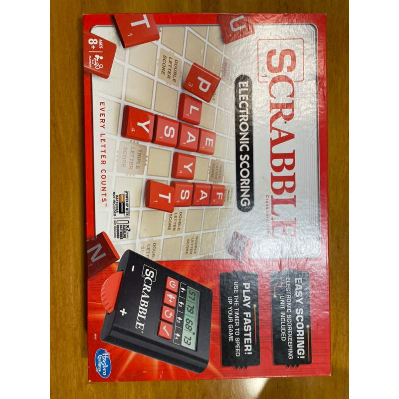 hasbro經典桌遊 拼字遊戲 scrabble electronic scoring 電子計分板 稀有 | 蝦皮購物