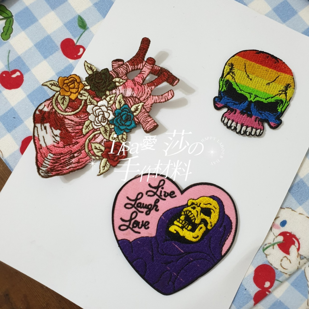 3件組《iAsa愛莎の》手作材料 酷造型刺繡布貼(有背膠)DIY手工帥氣布貼服裝牛仔布包補丁配件 | 蝦皮購物