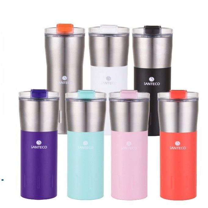 保溫瓶 500ml Santeco Kariba 法國 碳黑 櫻花粉 保溫杯 不鏽鋼壺 304不銹鋼杯 中秋節 抽獎 | 蝦皮購物