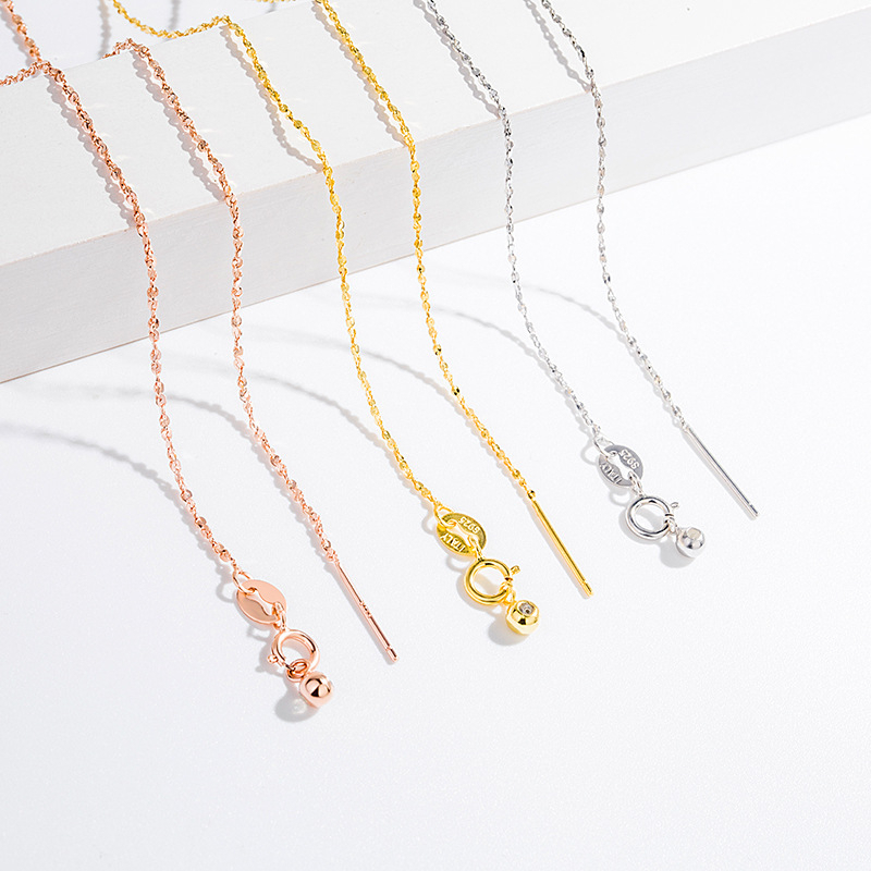 眼緣坊 s925通體純銀 萬能項鍊 滿天星 女 針式可穿珠 帶針&矽膠定位珠 長45cm可調節 高雄現貨 半成品 diy | 蝦皮購物