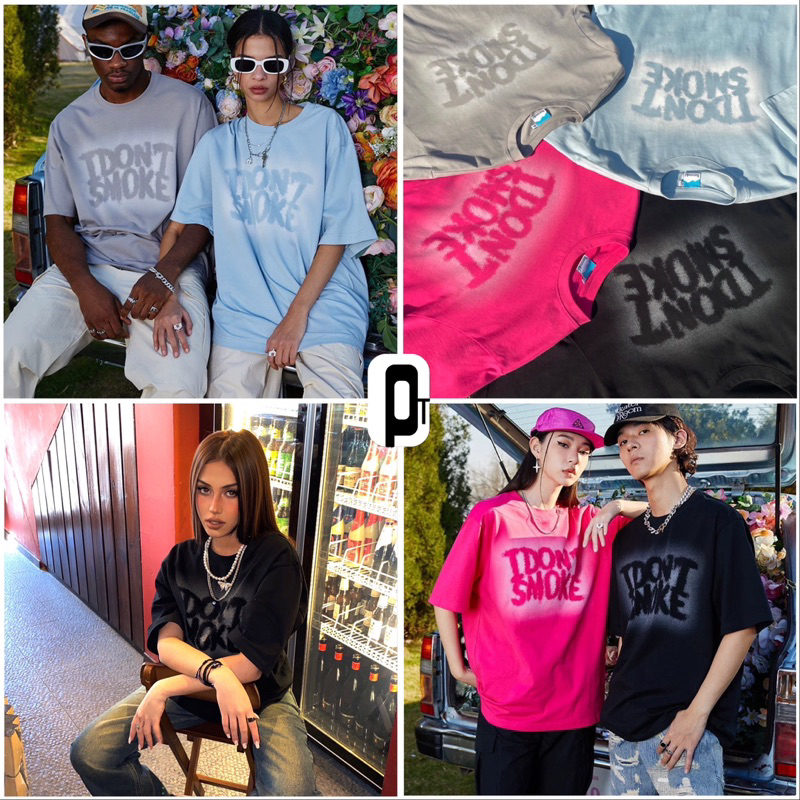 【Conception Select】官方正品I Don’t Smoke 虛影標語印花 美式 重磅純棉 寬鬆 短袖 | 蝦皮購物