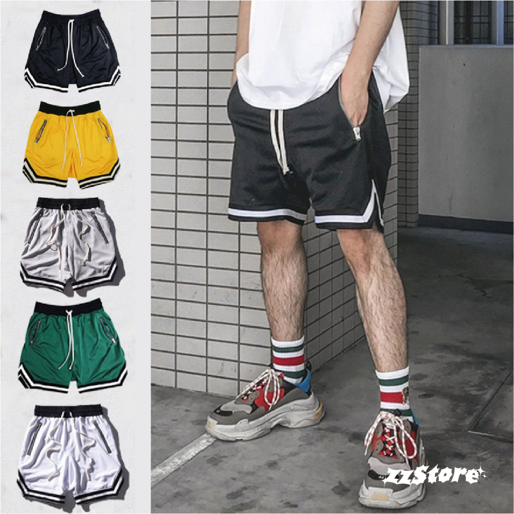 [ zzStore ]【現貨24H】 七色 基礎 拉鍊口袋 網眼 透氣 運動短褲 休閒 日常 休閒短褲 短褲 球褲 | 蝦皮購物