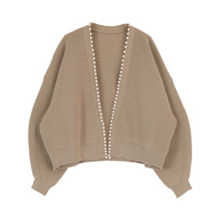 《二手》不議價 現貨轉售 DoReFe 代購 日本 titivate 優雅名媛 珍珠滾邊澎澎袖 密針織 開襟衫 罩衫外套 | 蝦皮購物