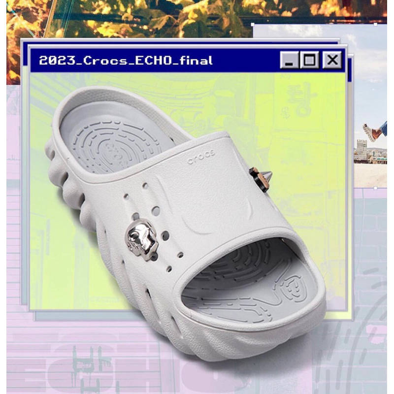 SS23 新款 正品 Crocs 卡駱馳 (中性鞋) Echo 波波涼拖-208170-1FT/4EA/6TY | 蝦皮購物