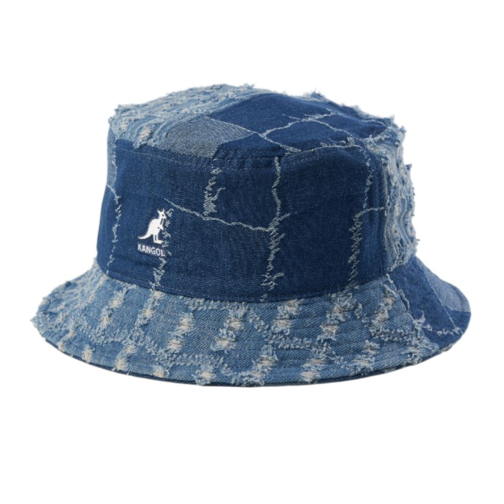 KANGOL DENIM MASHUP BUCKET 袋鼠 LOGO藍色丹寧盆帽 牛仔拼接漁夫帽 男女水桶帽 K5296 | 蝦皮購物