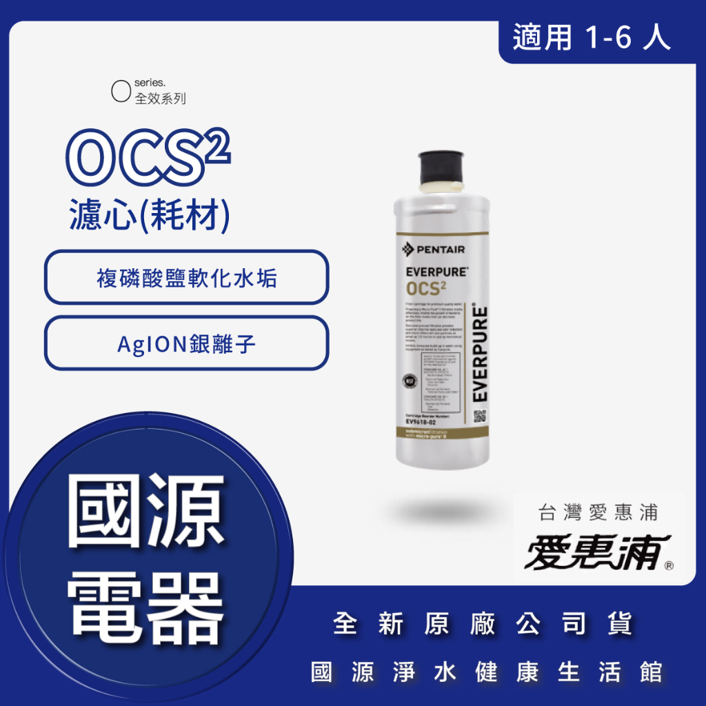 國源電器 - 愛惠浦 EVERPURE OCS2 活性碳濾芯 全新原廠公司貨 | 蝦皮購物