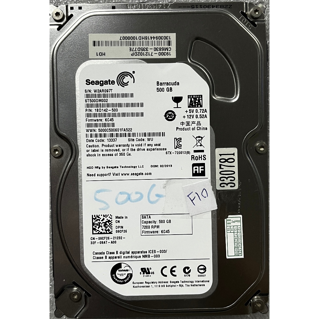 @淡水硬漢@ 良品 希捷 Seagate 500G 二手 硬碟 3.5吋 ST500DM002 F10 | 蝦皮購物