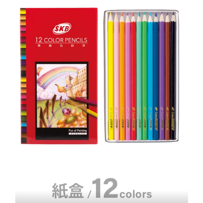 【大學城文具】SKB｜現貨｜NP-70【12色】/NP-130 【24色】樂趣色鉛筆 紙盒 | 蝦皮購物