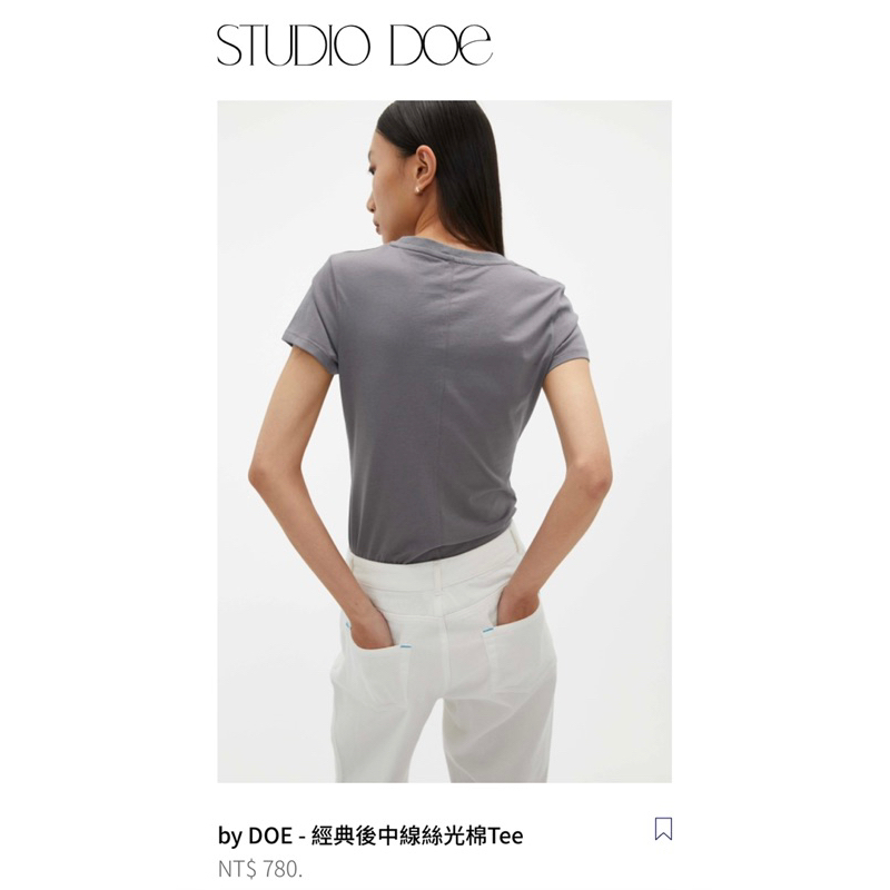 [全新]Studio DOE 經典後中線絲光棉Tee | 蝦皮購物