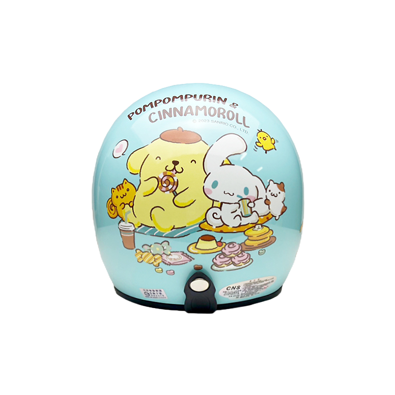 EVO CA-309 安全帽 布丁狗&大耳狗 湖水綠 復古帽 半拆洗 半罩 卡通圖案 | 蝦皮購物