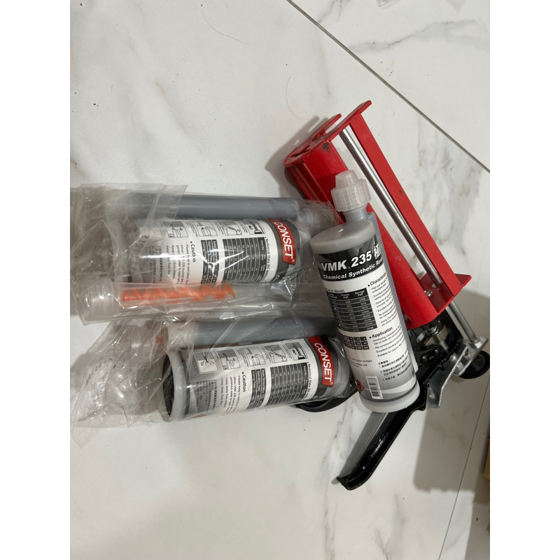 工程餘料-CONSET 植筋膠 235ml 3瓶+植筋槍1支，不拆賣 | 蝦皮購物