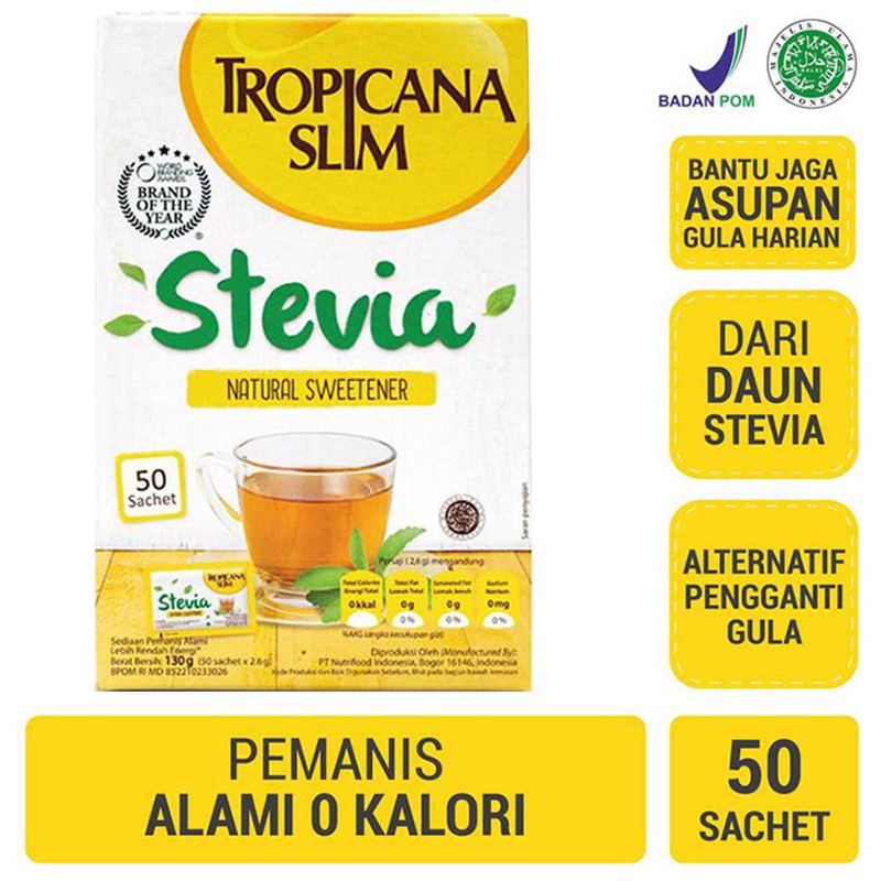 Tropicana Slim Sweetener Stevia, Pemanis Alami Batasi Gula | 蝦皮購物