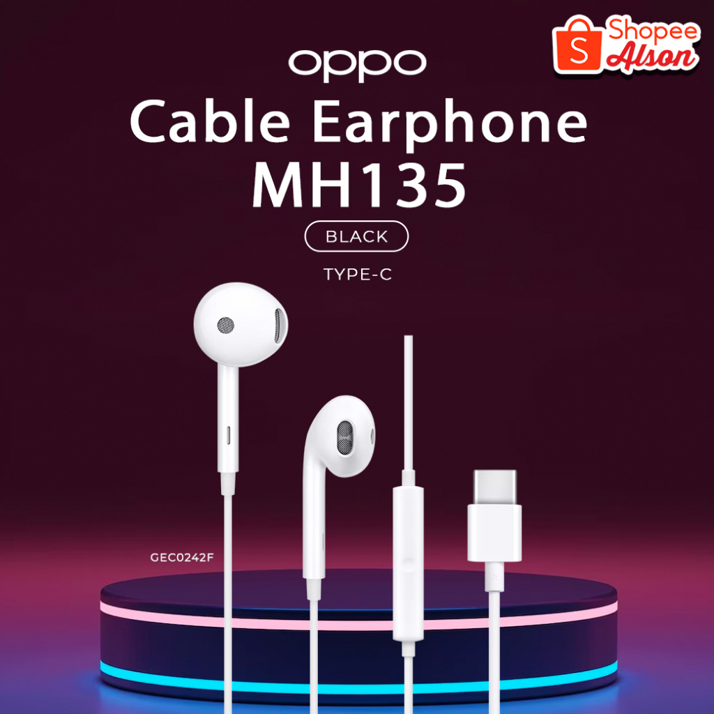 【ALSON】OPPO 原廠線控耳機 CABLE EARPHONE MH135 (TYPE-C) | 蝦皮購物