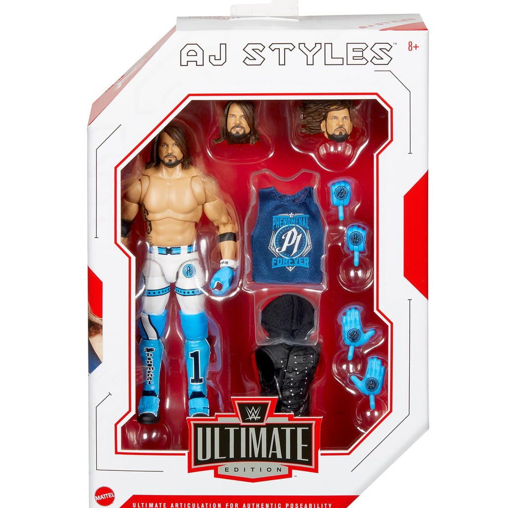 [美國瘋潮]正版WWE AJ Styles Ultimate Elite Figure AJ俱樂部造型終極精華版人偶公仔 | 蝦皮購物