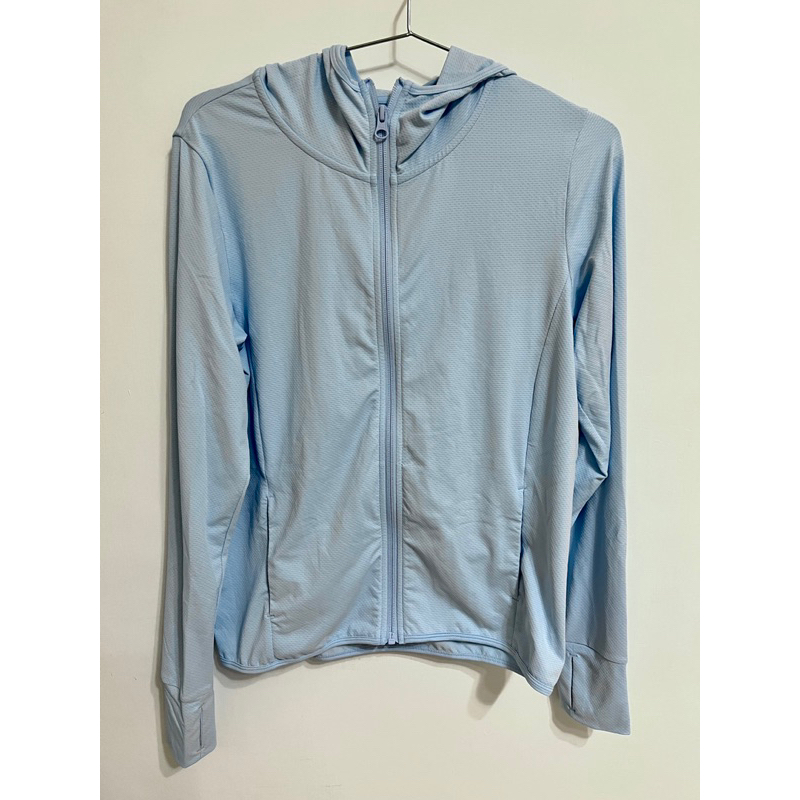 【二手】Lativ 女版 吸排抗UV網眼連帽外套/防曬外套（淺藍M) | 蝦皮購物