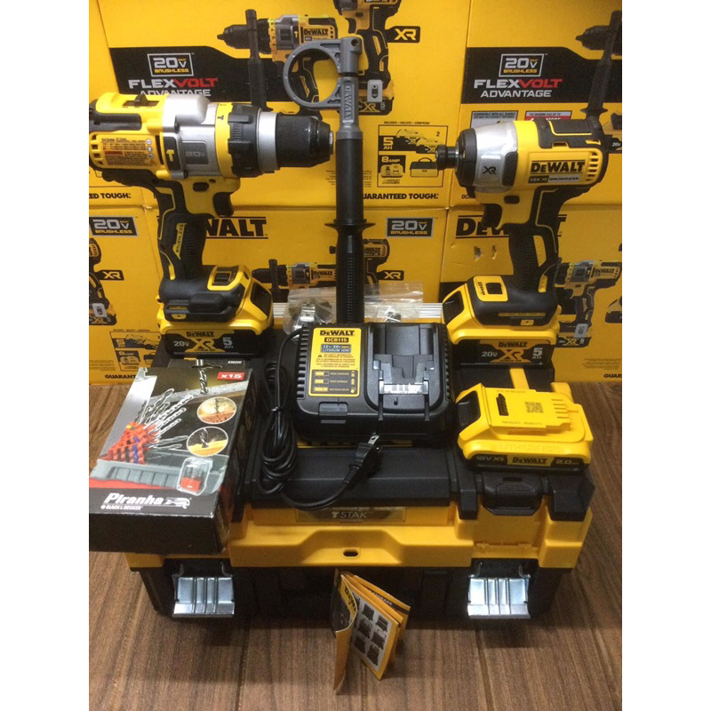 得偉最新款 DCD999 +DCF887 配 2顆5.0 1顆新款2.0一台1104配變型金剛大提把工具箱送百得鑽尾 | 蝦皮購物