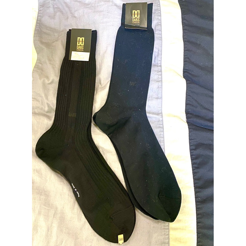 DAKS 100%綿 純黑長襪25cm 日本製 | 蝦皮購物