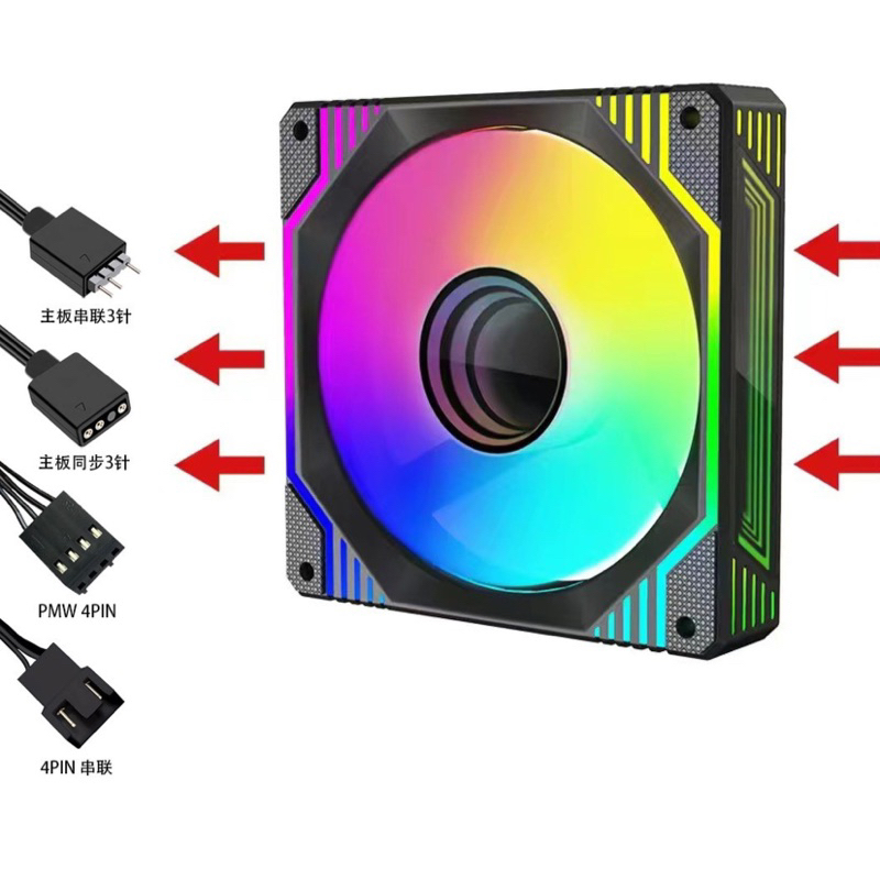 新品聯鏡ARGB 12CM風扇 機殼散熱風扇5V3針ARGB風扇 幻彩靜音 PWM溫控調速 正反向可選 台灣現貨免運 | 蝦皮購物