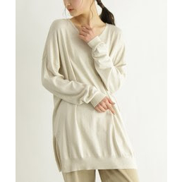 [全新] OZOC V領針織長版上衣 38碼 M號 米白色 | 蝦皮購物