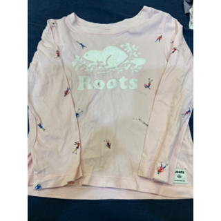 Roots 粉紅長T-2手（4T) | 蝦皮購物