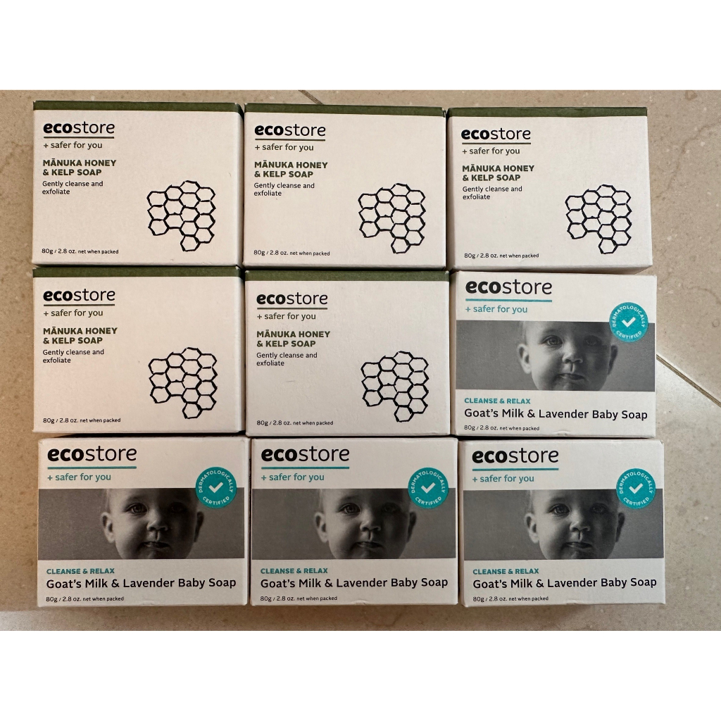 [台灣現貨] ECOSTORE 宜可誠 純淨香皂-80g(羊奶薰衣草/麥蘆卡蜂蜜海藻) | 蝦皮購物