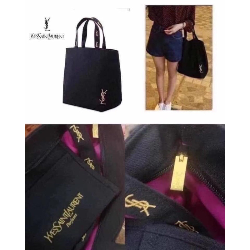 YSL帆布手提袋（有拉鏈)(量大有批發) | 蝦皮購物