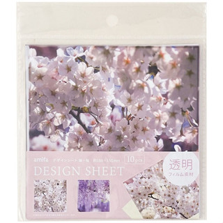 *激動小鹿* 日本 Amifa 114331 彩色透明pet 紫藤+櫻花 包裝素材 design paper | 蝦皮購物