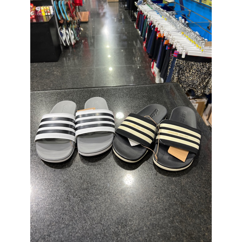 ADIDAS ADILETTE COMFORT 男女款 運動 拖鞋 GZ5895 灰白黑 GW5966 黑米黃 海綿 | 蝦皮購物