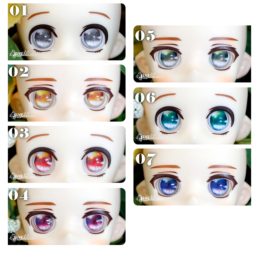 JUST【3】BJD/OB11 眼珠 亞克力/Akira系列：【卡通眼/小寵壓眼】眼珠-(7色可選)[12mm] | 蝦皮購物