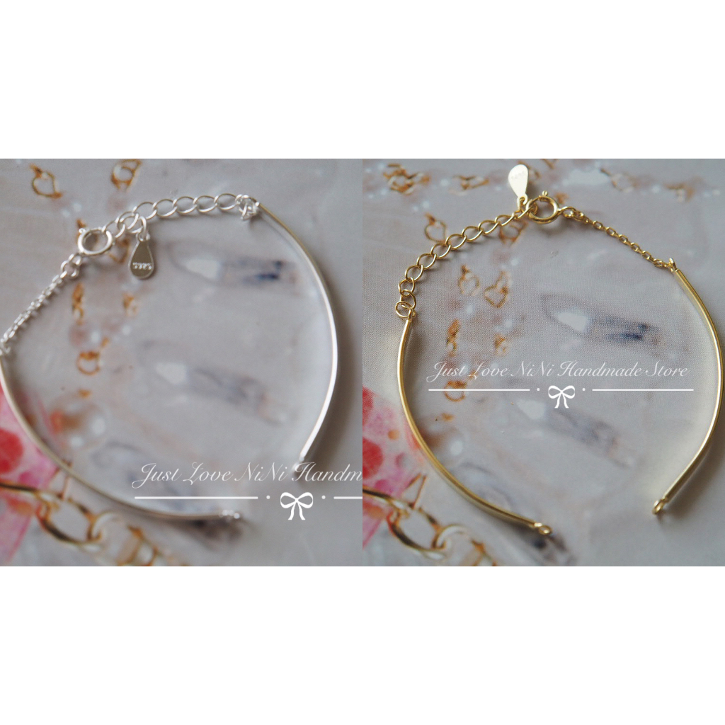 J.L.N.S925純銀雙孔光面手鍊 半成品手鍊1條 | 蝦皮購物