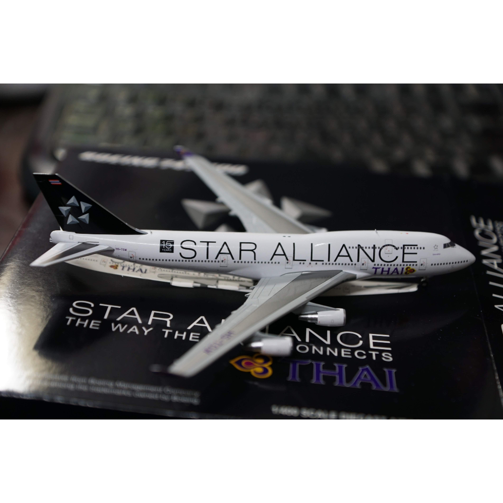 1:400 Thai 泰國航空 747-400 星空聯盟 HS-TGW JC Wings製作 | 蝦皮購物
