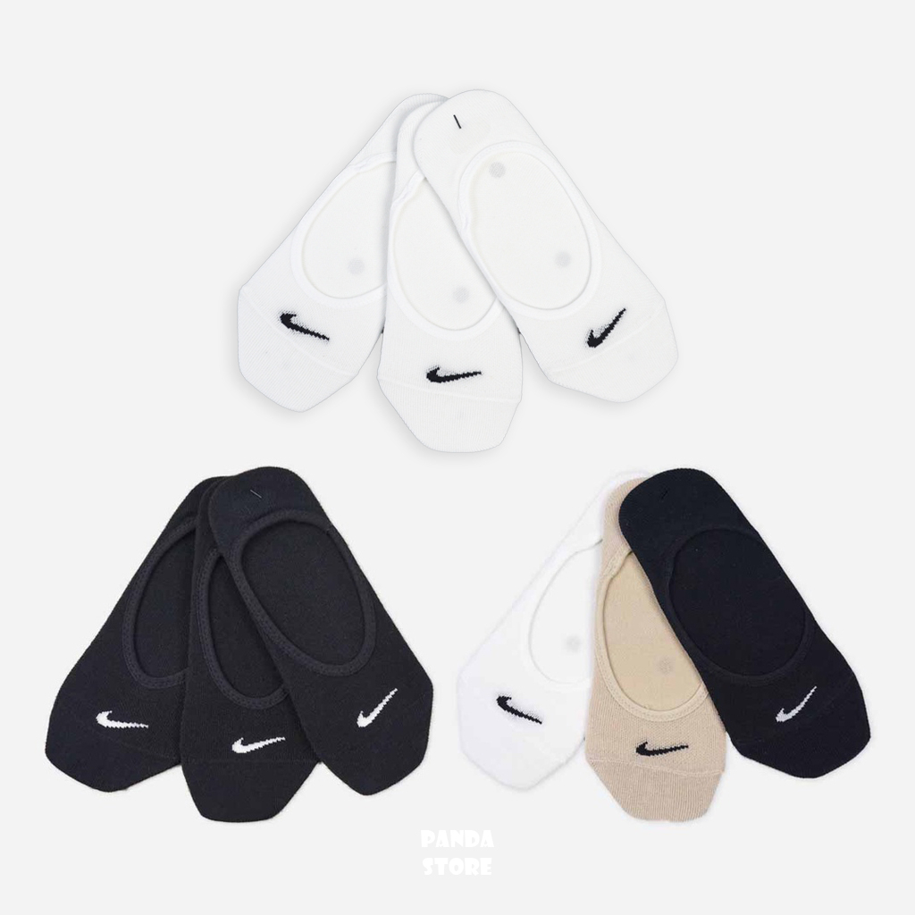 胖達）NIKE 基本款 排汗 踝襪 襪子 船型襪 隱形襪 後跟止滑 SX4863-010 黑 白 900 白米黑 女 | 蝦皮購物