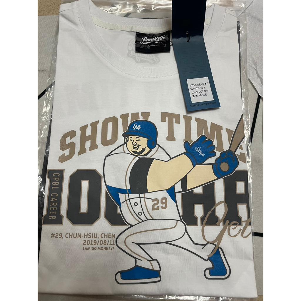 【Lamigo】陳俊秀2019年百轟&全壘打王紀念T | 蝦皮購物