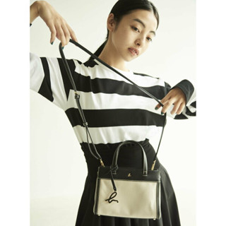 DoReFe |預購 日本限定 agnes b 皮革x帆布 拼接 包 托特包 手提包 肩背 附小零錢包 | 蝦皮購物