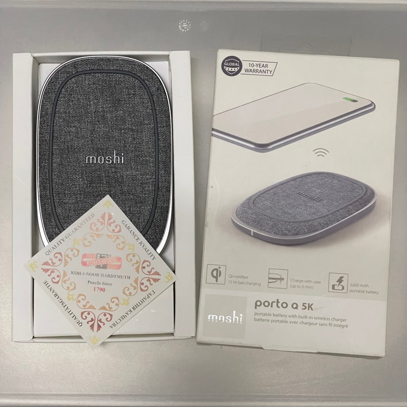 【moshi】Porto Q 5K 無線充電行動電源(充電盤+行動電源) 北歐灰 | 蝦皮購物