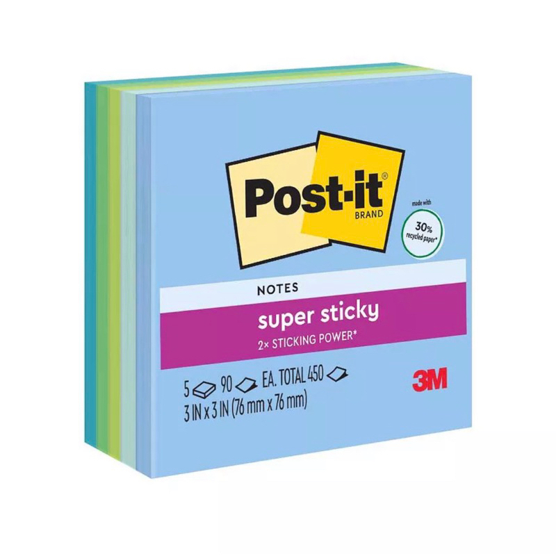 阿筆文具 3M 狠黏便條紙 五色紙磚 654-5SS系列 便條磚 正方形便利貼 便條貼 MEMO 記事 備忘錄 | 蝦皮購物
