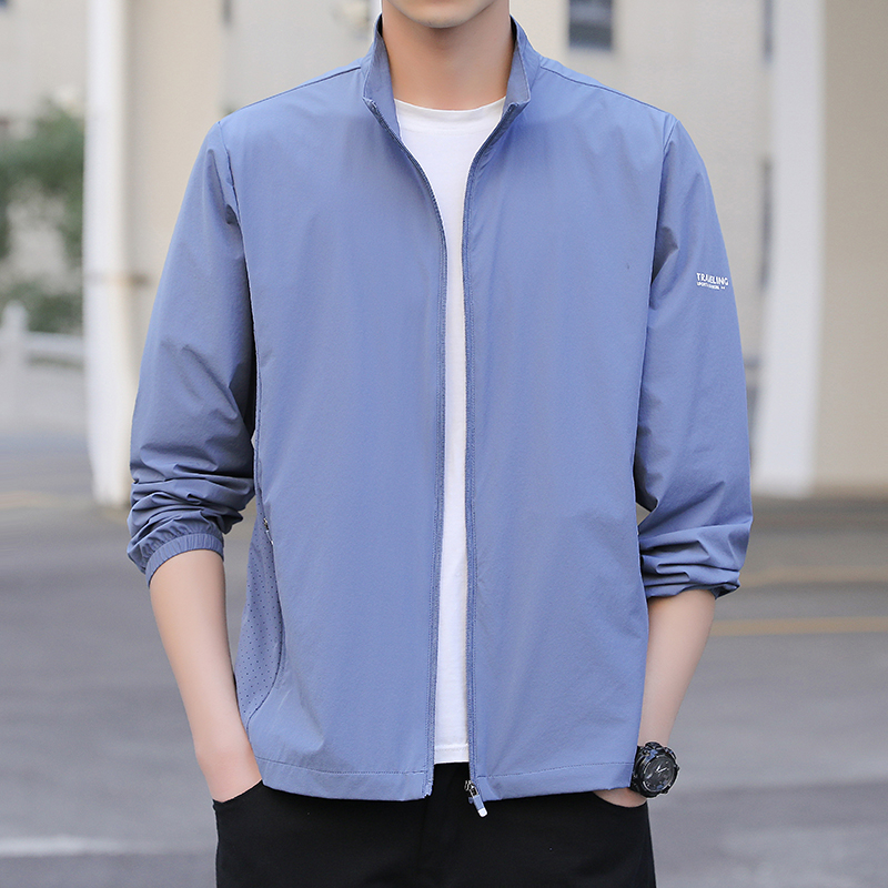 尺碼 M-5XL 3色入 UPF50+ 立領情侶防曬衣 夏季男款防曬衣 涼感面料 輕薄透氣防曬外套 薄外套 休閑運動風 | 蝦皮購物