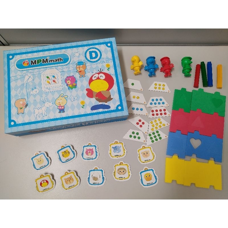 二手 MPM math 數學 教具 D套 (公仔 蠟筆 圖卡 拼圖）數字／形狀／顏色／幼兒園 教具 | 蝦皮購物