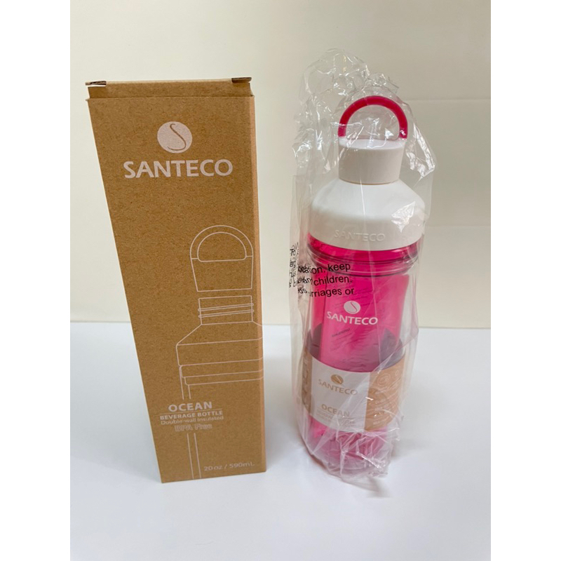 【SANTECO】Ocean Tritan 590ml 雙層冷水瓶 手提隨身瓶 | 蝦皮購物