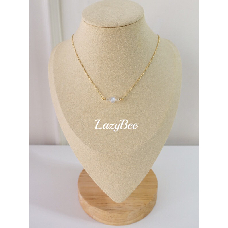 LazyBee 《手工訂製》頂級強光月光石/14kgf/注金項鍊 訂製 | 蝦皮購物
