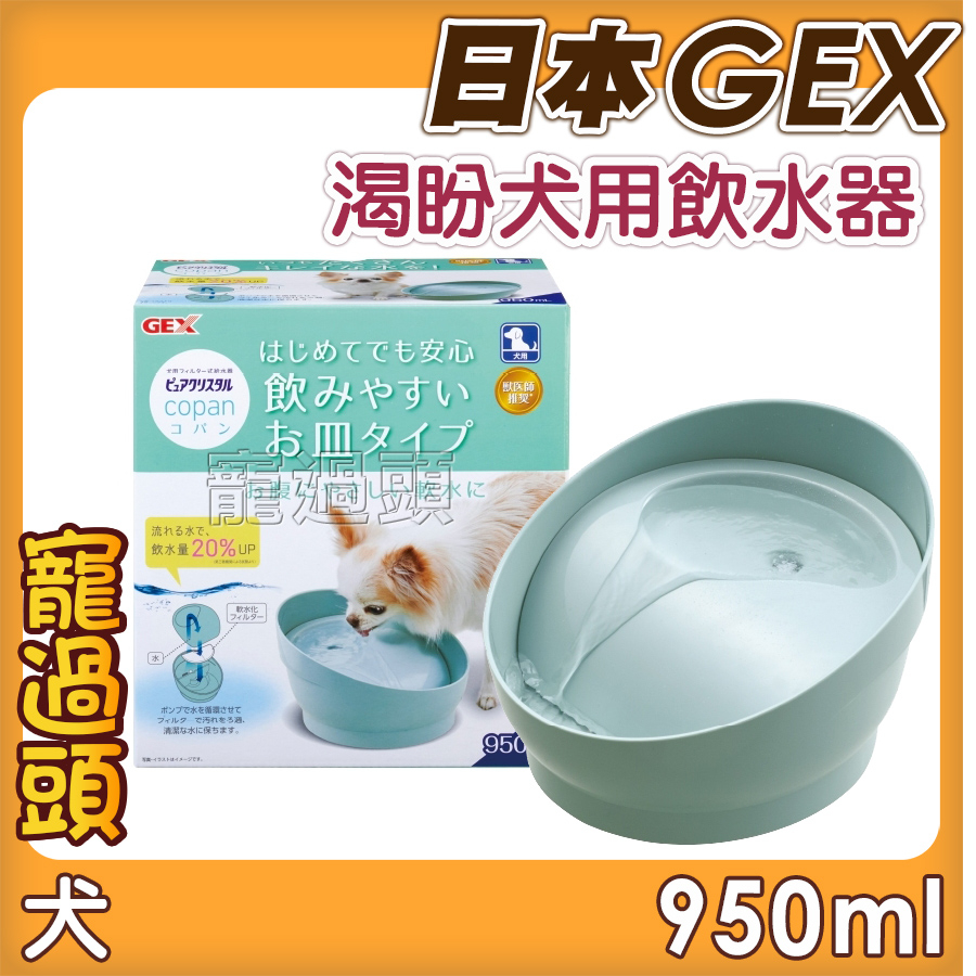 ★寵過頭-GEX 渴盼犬用飲水器 犬飲水器 自動飲水器 寵物飲水器 靜音碗式設計 薄荷綠/白色 950ml | 蝦皮購物