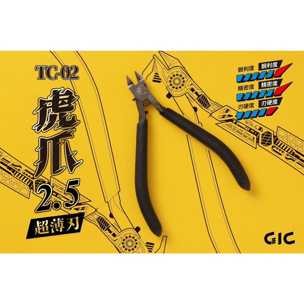 [Uni模型] 模型工具 GIC TC-02 虎爪2.5 超薄刃斜口鉗(新改版)模型專用 斜口鉗 薄刃 單刃取代筆刀 | 蝦皮購物