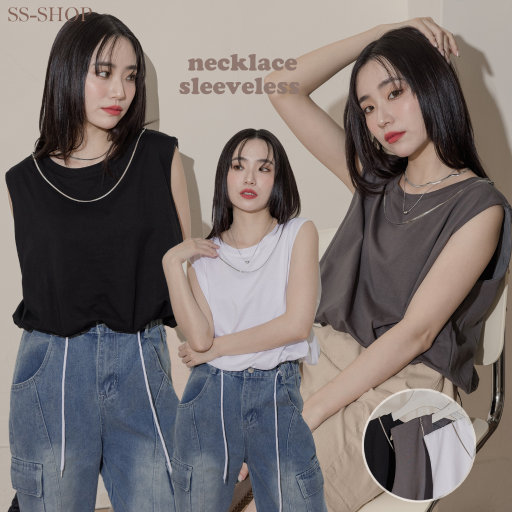 無袖 落肩 短版 下擺收腰 棉料 女生 女裝 上衣 SS-SHOP Z0096 | 蝦皮購物