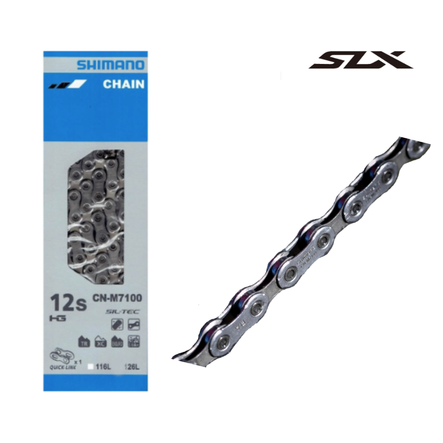 SHIMANO SLX 12速 登山車鏈條 CN-M7100 含快扣 116目 126目 E-BIKE | 蝦皮購物
