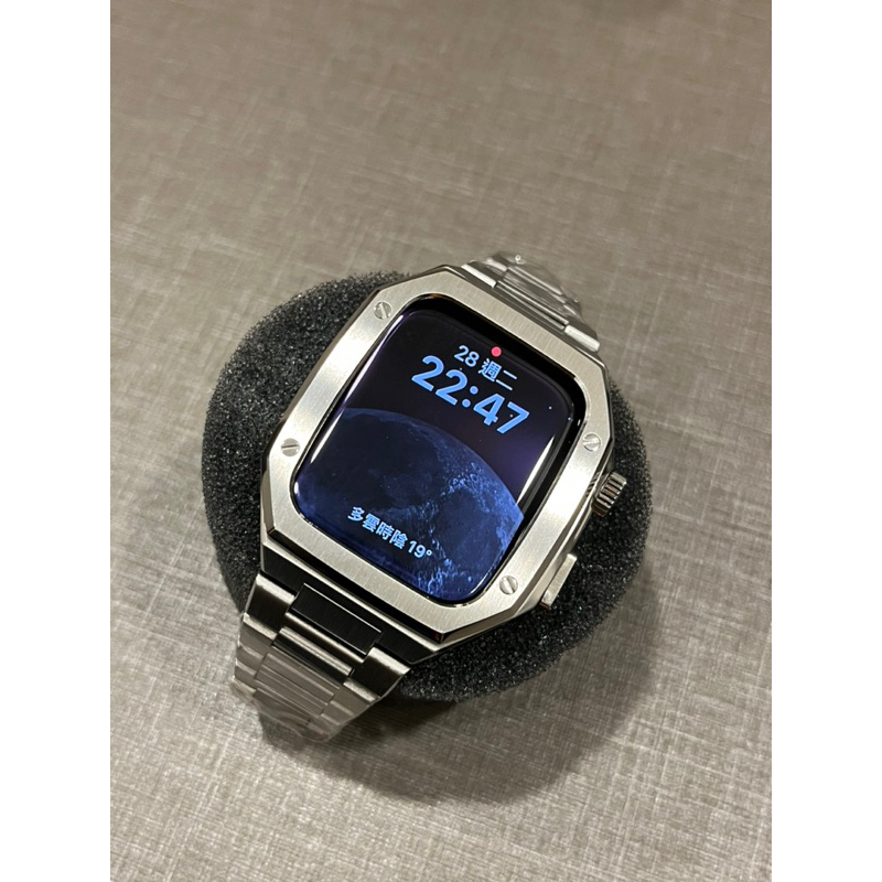 【js】【開發票】 適用apple Watch 金屬錶殼 改裝機械錶 Pp款式錶帶 S7 4445mm適用 蝦皮購物 2411