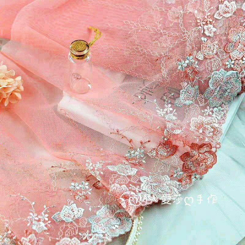 《iAsa愛莎の》手作材料 日單優質花朵網紗刺繡蕾絲花邊DIY手作拼布料加寬裙擺寬25cm | 蝦皮購物